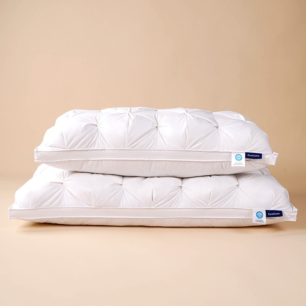 ECDP1 | Ultimate Luxury Knob Flower Diamond Goose Down Pillow | Evacove